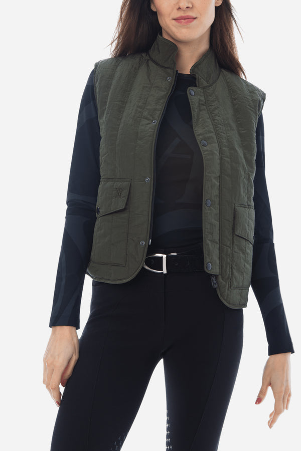 YAGYA | Quilted Riding Vest | Green | KAVAL Inc.
